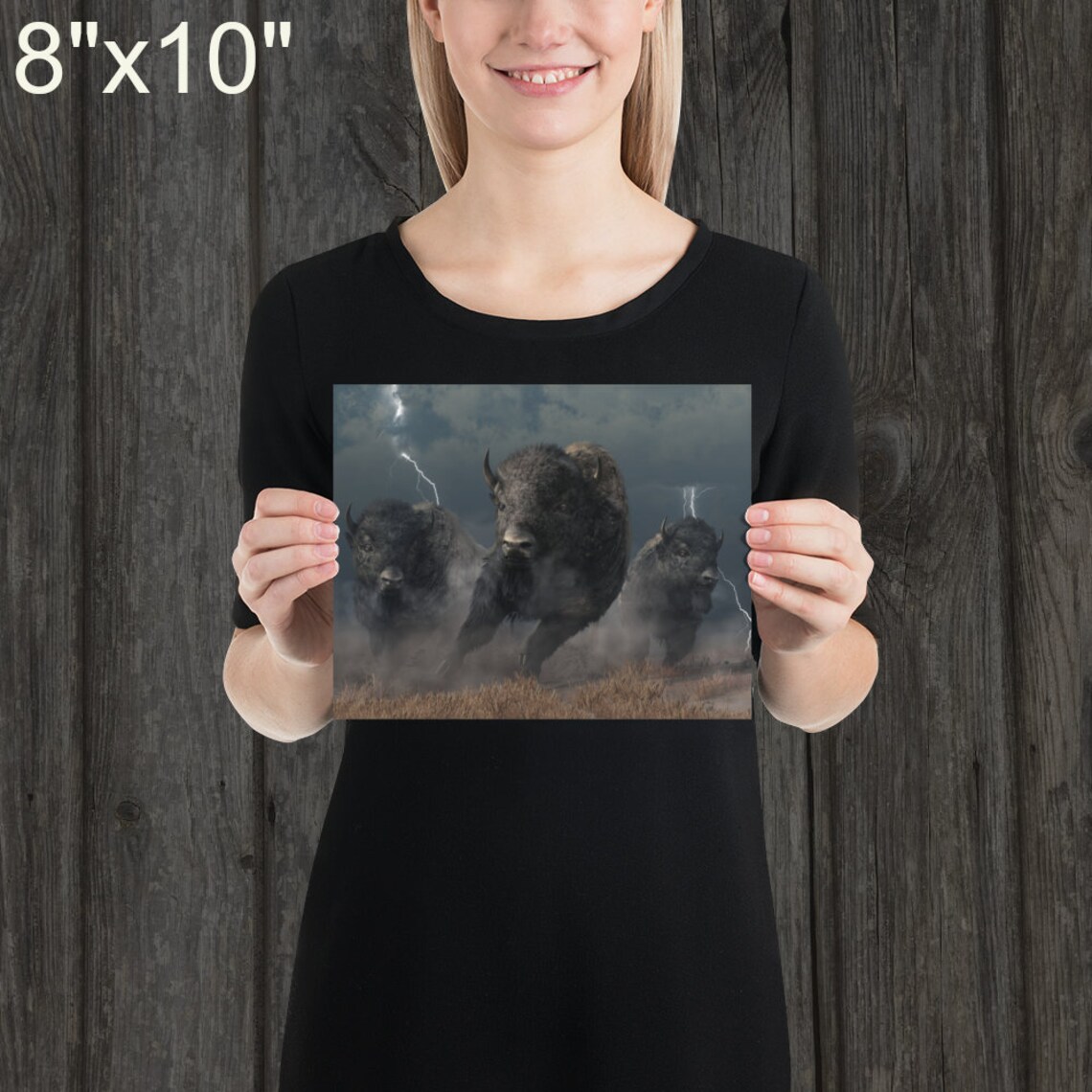 Buffalo Storm -- Wild West Bison Art Print - Etsy