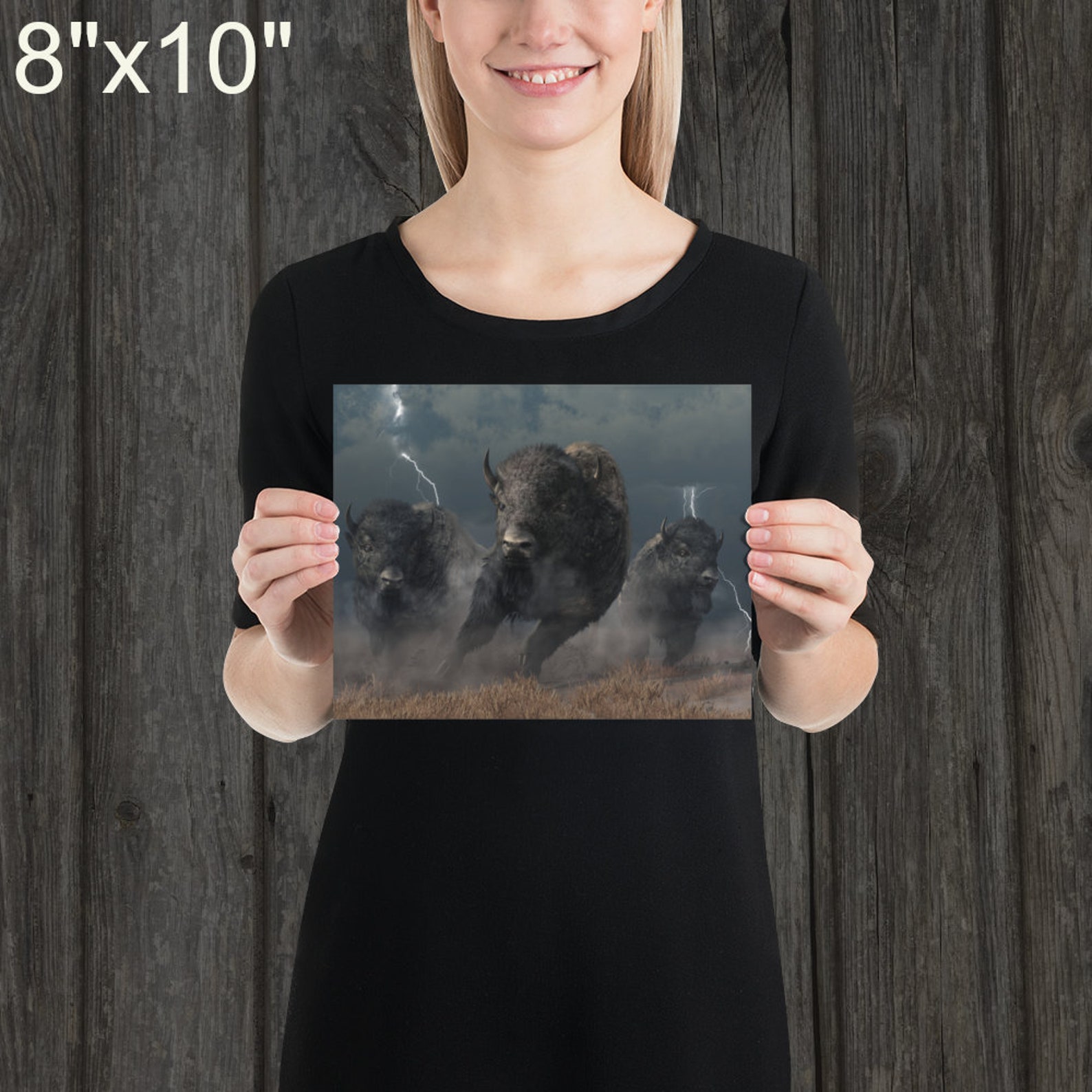 Buffalo Storm -- Wild West Bison Art Print - Etsy