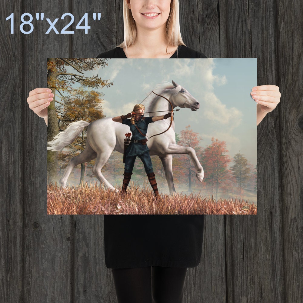 Huntress and Horse Print Fantasy Themed Archery Wall Art - Etsy