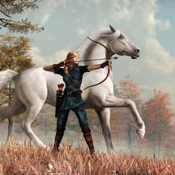 Huntress Fantasy Wall Art - Etsy