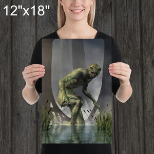 Lizard Man of Scape Ore Swamp - Print - Cryptid Themed Art - Etsy