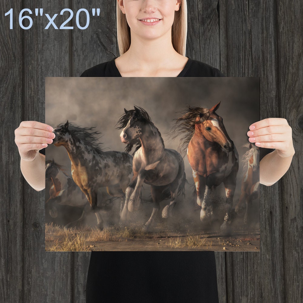 American Paint Horses - Luster Print - Wild West Mustang Poster Wall ...
