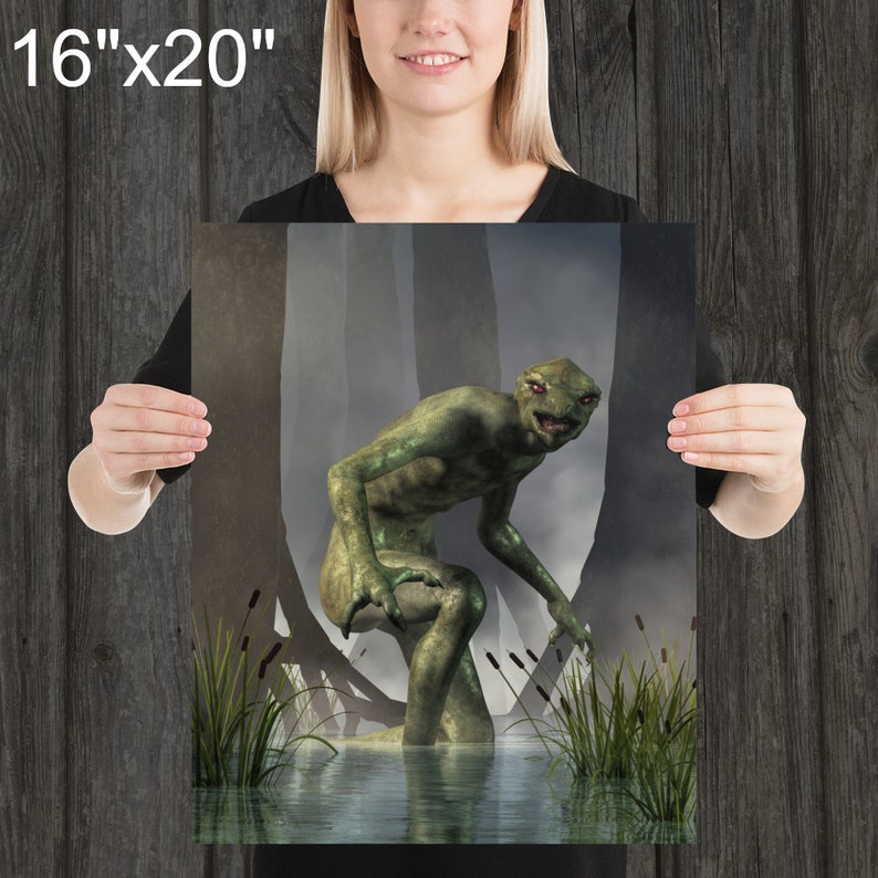 Lizard Man of Scape Ore Swamp - Print - Cryptid Themed Art - Etsy