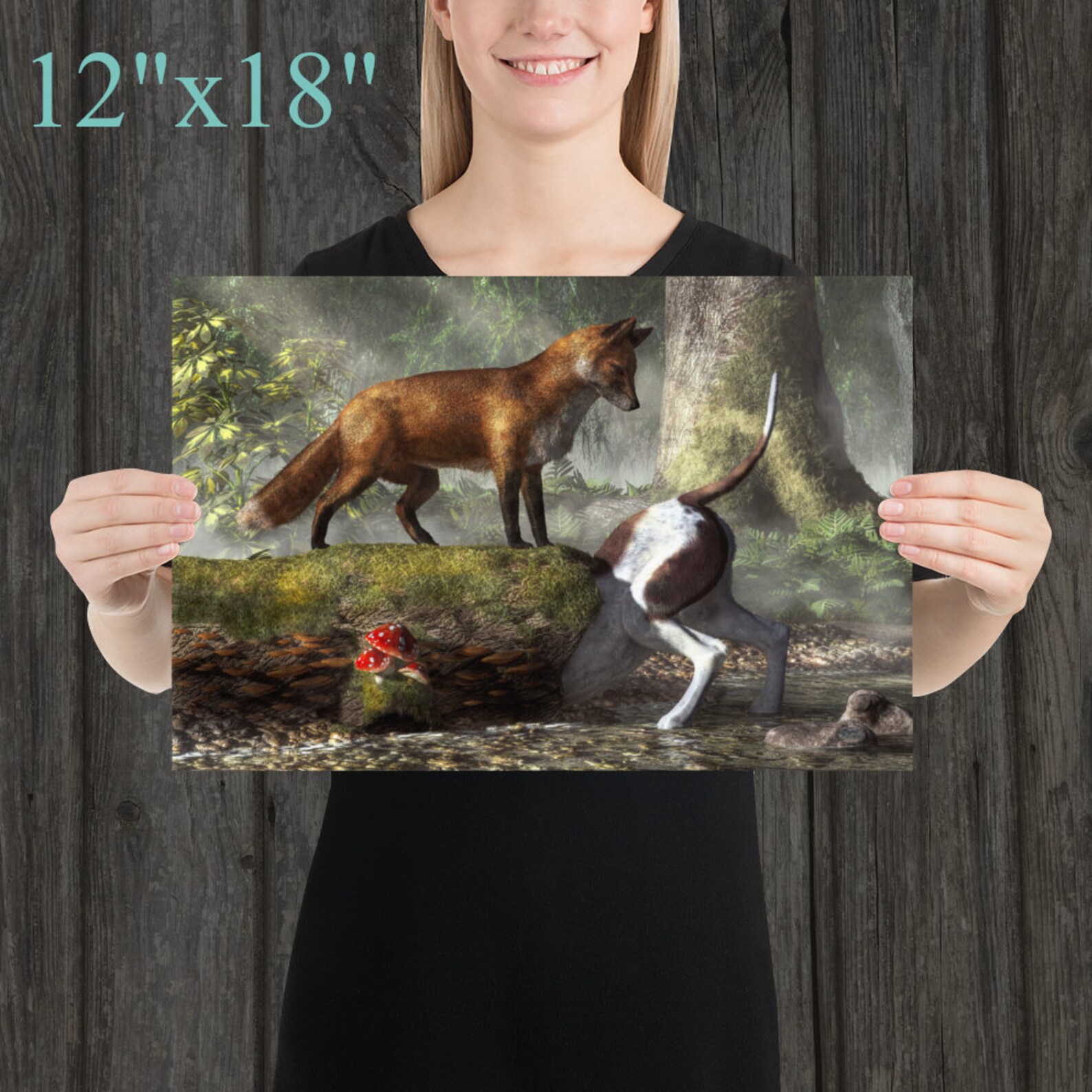 Outfoxed - Print - Humorous Hunting Wall Art Featuring Dog and Fox - Etsy
