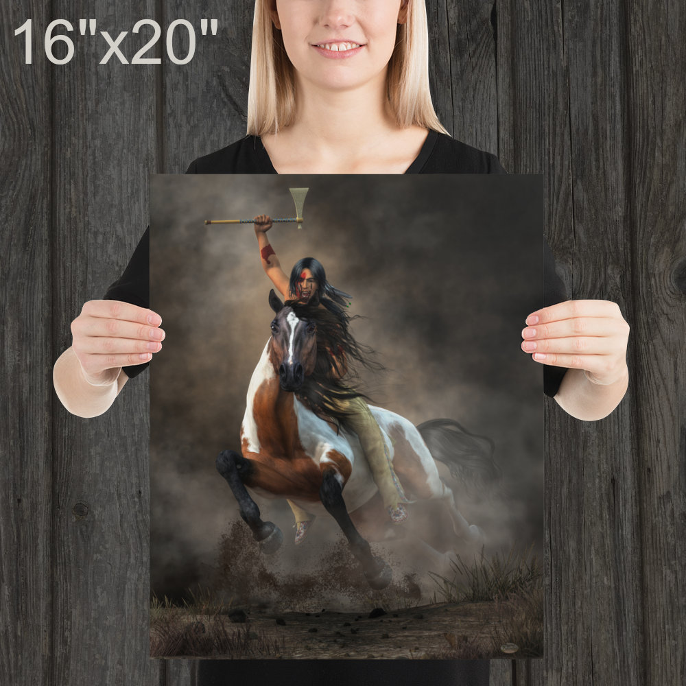 Warrior - Print - Native American Wall Art Horseback Brave - Etsy