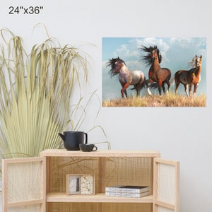 The Three Warriors, Wild West Native American Wall Decor Art Print - Etsy