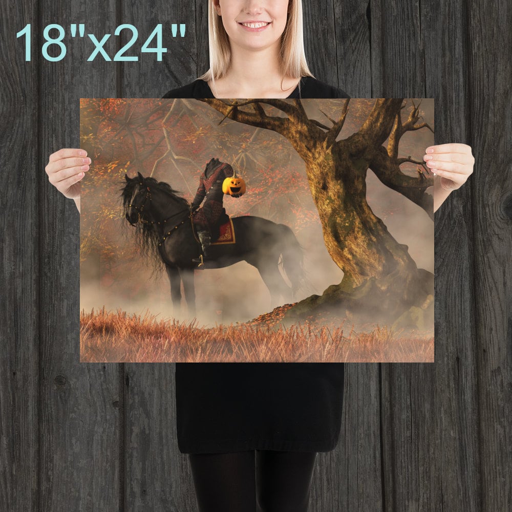 The Headless Horseman Halloween Themed Art Print - Etsy