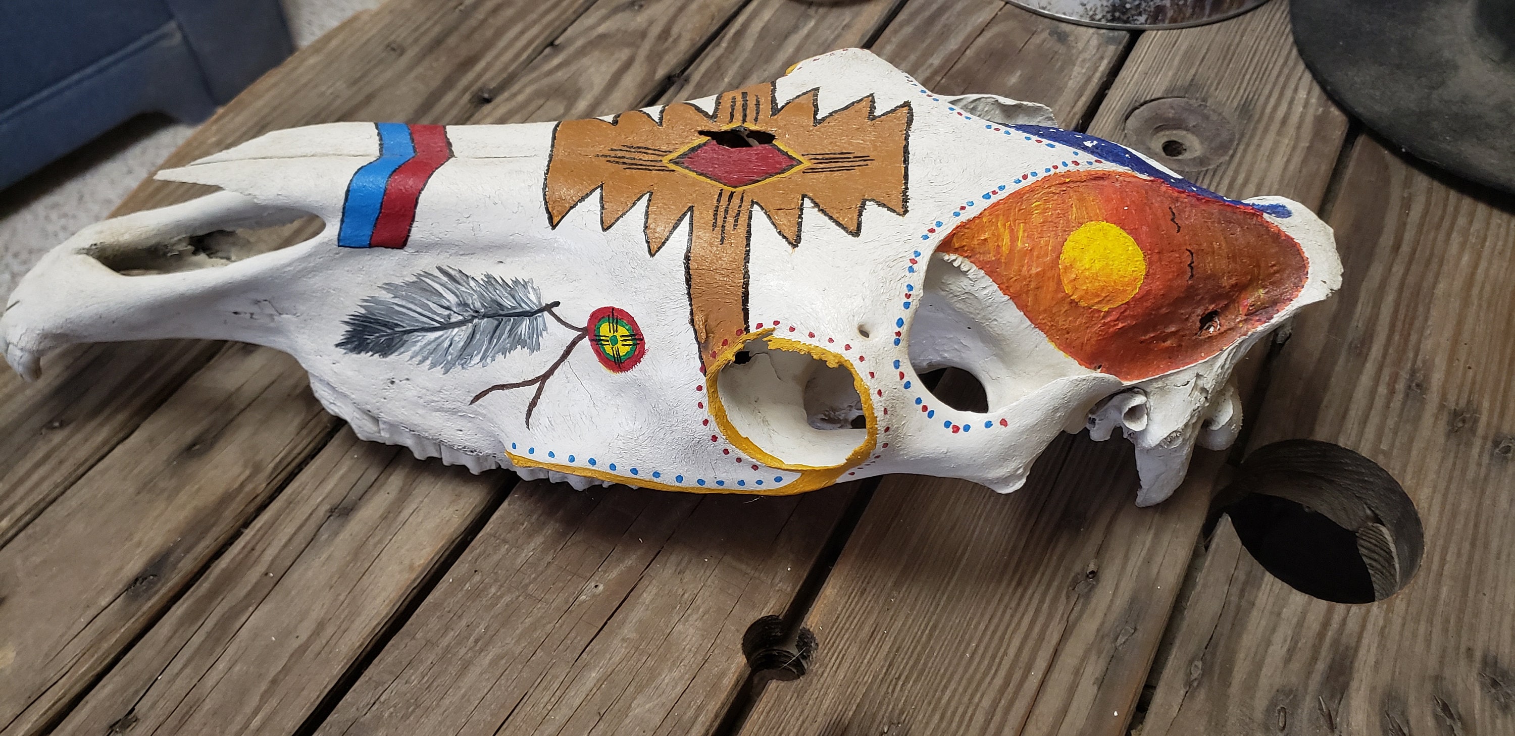 Genuine Horse Skull Hand Painted Native - Etsy