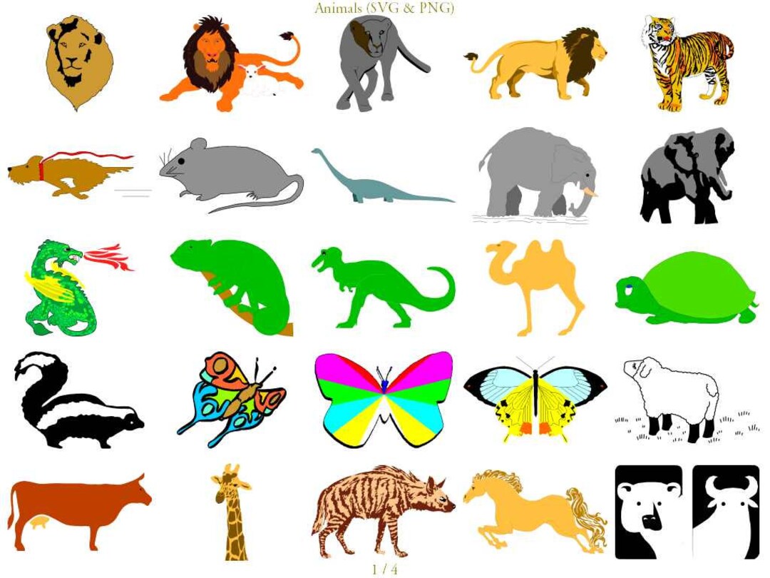 Animal Bundle PNG and SVG for Makers, Designers, Crafters, Artists - Etsy