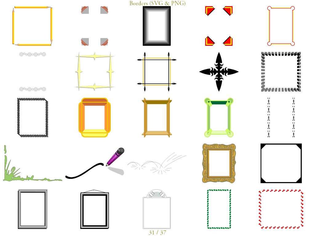175 Borders #4 Bundle PNG and SVG for Makers, Designers, Crafters ...