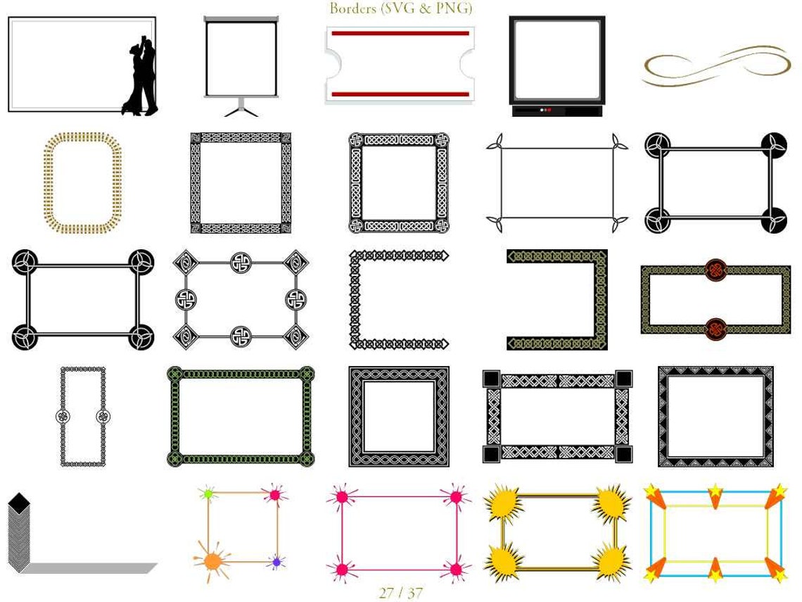250 Borders 3 Bundle PNG and SVG for Makers, Designers, Crafters ...