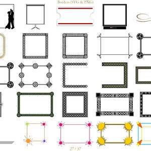250 Borders #3 Bundle PNG and SVG for Makers, Designers, Crafters ...