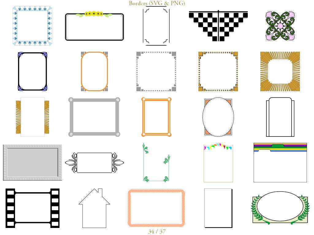 175 Borders 4 Bundle PNG and SVG for Makers, Designers, Crafters ...