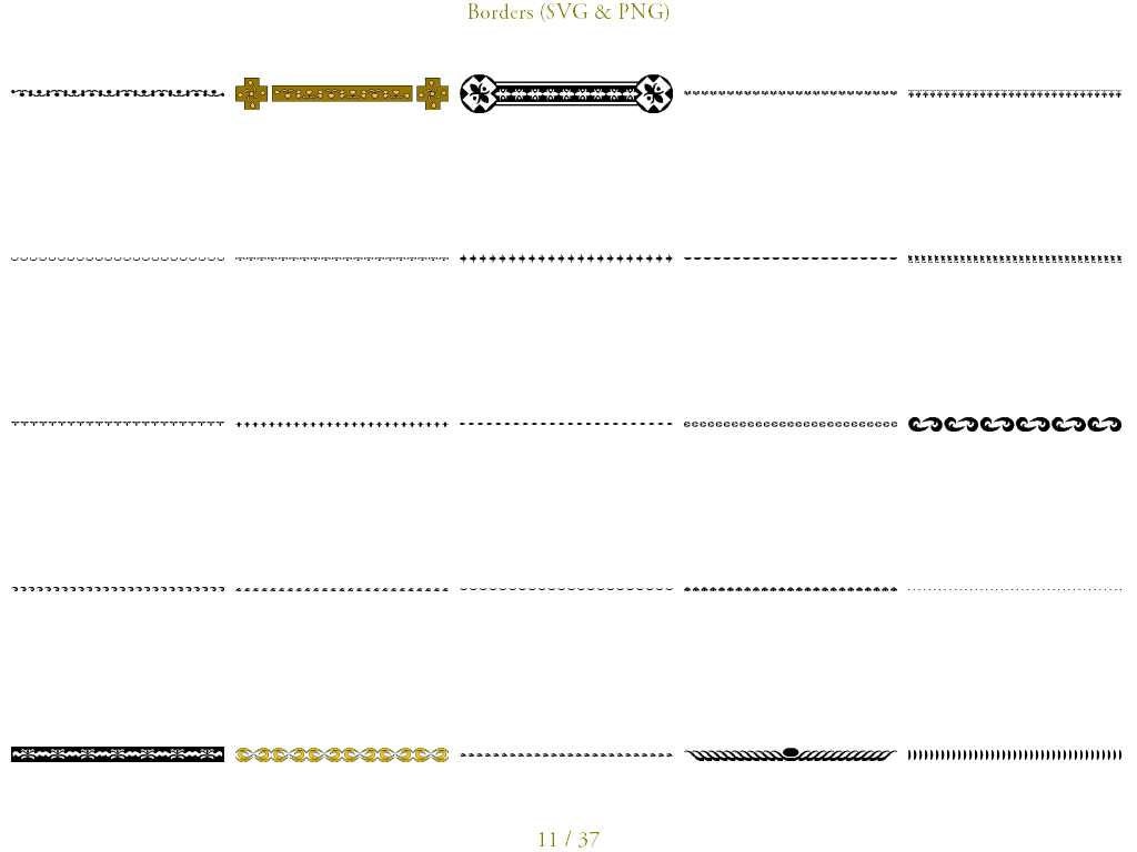 250 Borders #2 Bundle PNG and SVG for Makers, Designers, Crafters ...