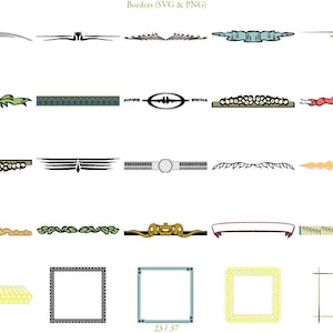 250 Borders #3 Bundle PNG and SVG for Makers, Designers, Crafters ...