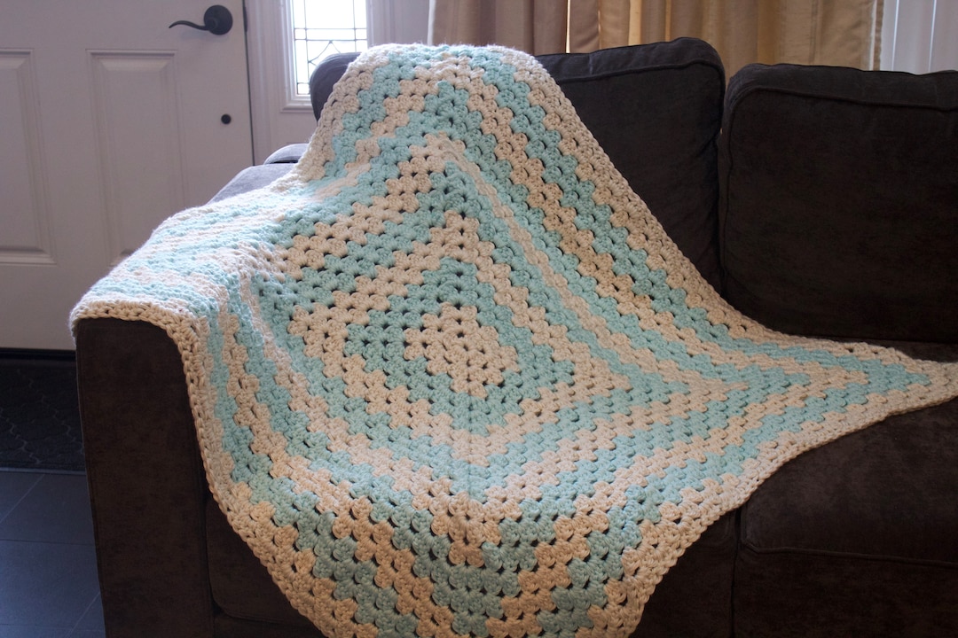 Blue and White Throw Blanket - Etsy