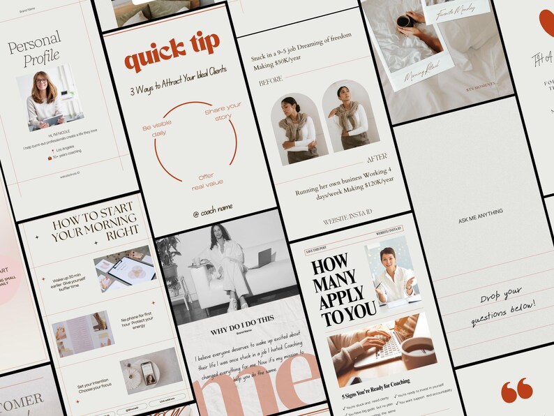 20 Instagram Story Templates for Coaches | Canva Editable Social Media ...
