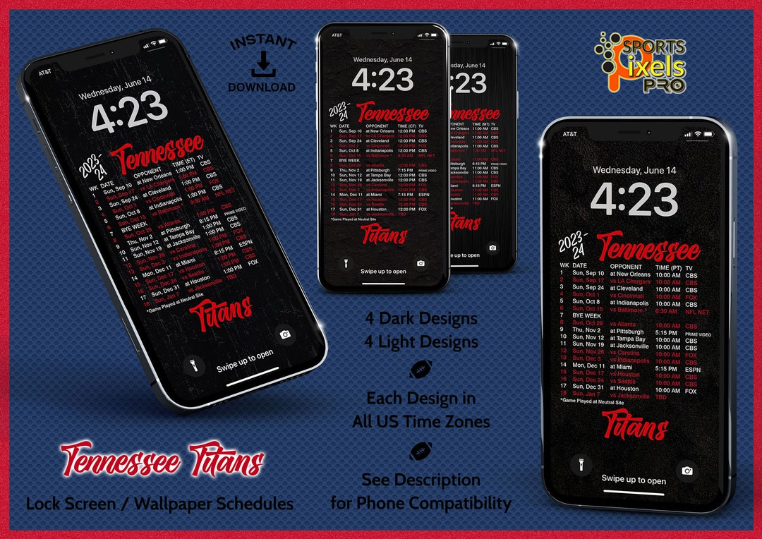 2023-24 Tennessee Titans Wallpaper Lock Screen Schedule - Etsy