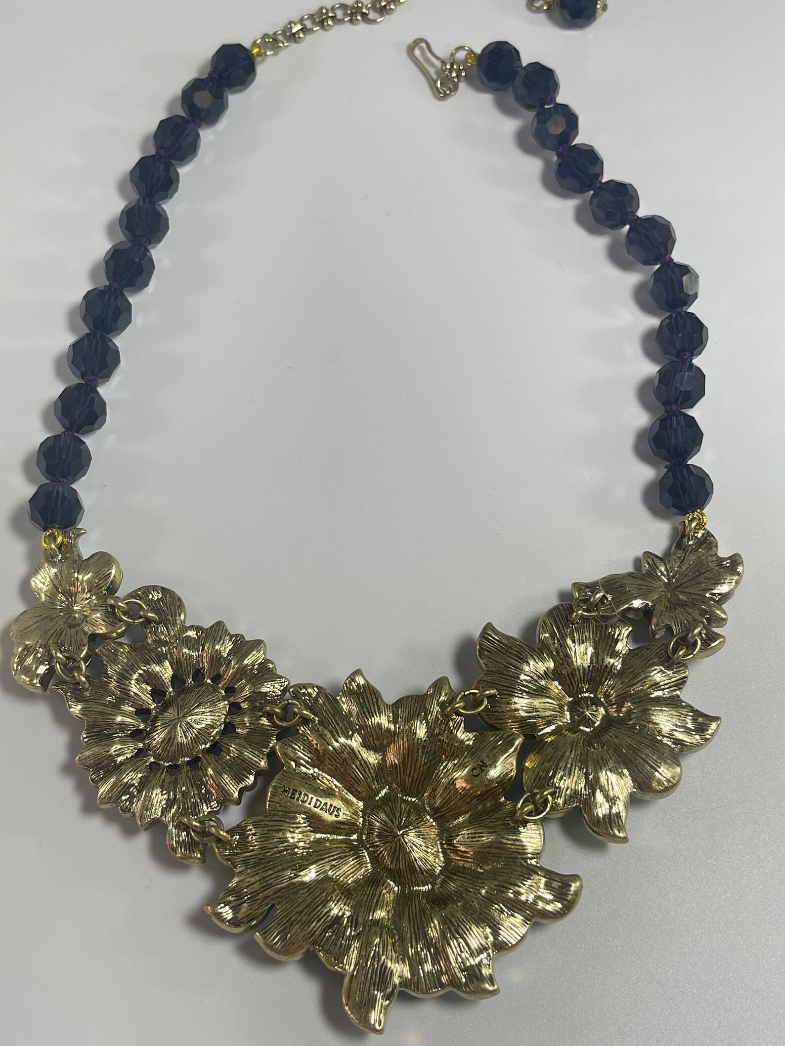 Heidi Dause Glorious Garden Floral Rhinestone Statement Necklace - Etsy