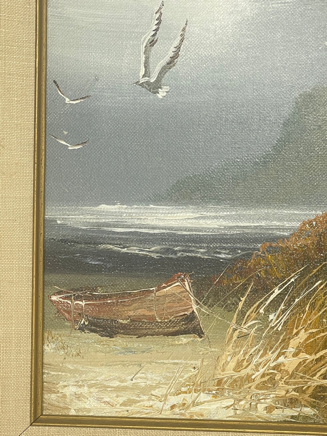 Original Signed Oil Painting Light House Framed Signed Art Work ...