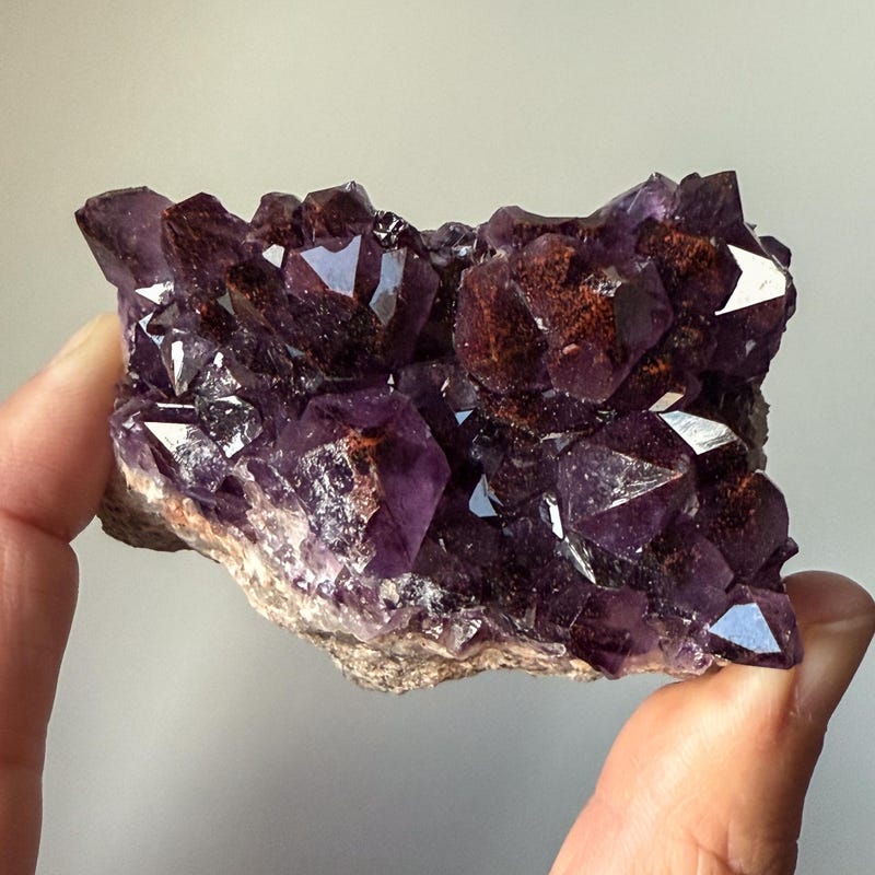 Hematite Cap Amethyst - Etsy