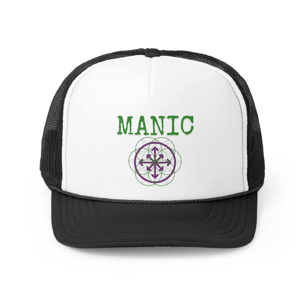 Manic Trucker Cap Chaos Symbol and Seed of Life (green Text) - Etsy