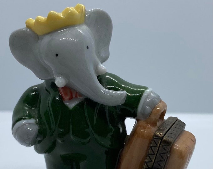 Babar the Elephant With Suitcase Porcelain Hinged Box Midwest PHB This ...