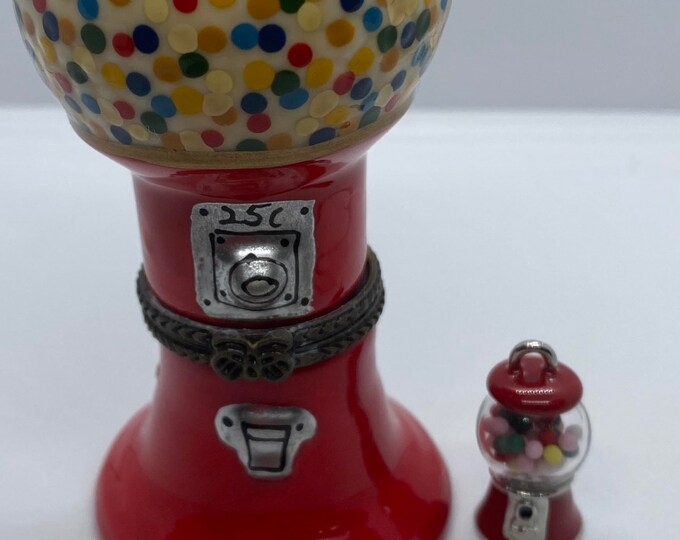 Gumball Machine With Gumball Machine Trinket Porcelain Hinged Box so ...