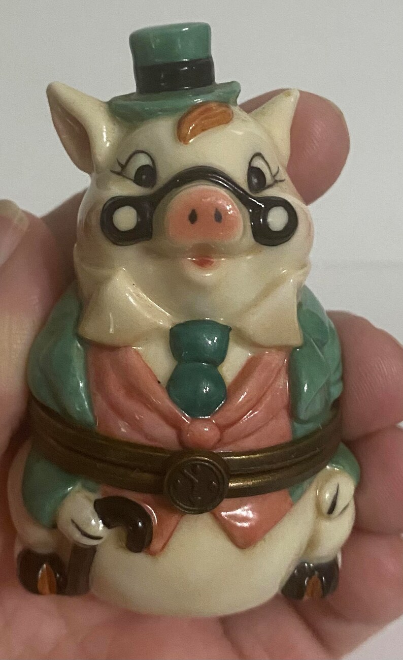 Pig Percival Pig Cookie Jar Style Porcelain Hinged Box Dept 56 Cookies ...