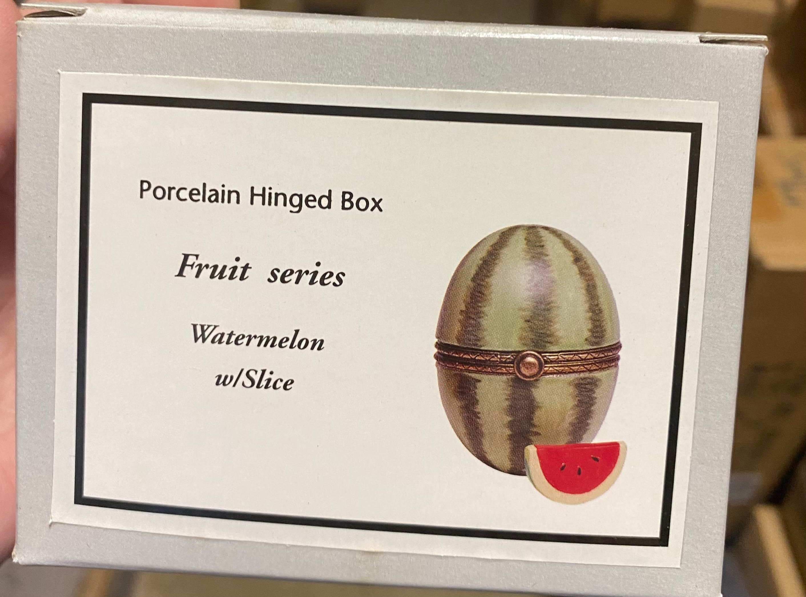 Midwest PHB Porcelain Hinged Box Watermelon W Slice Trinket New in Box ...