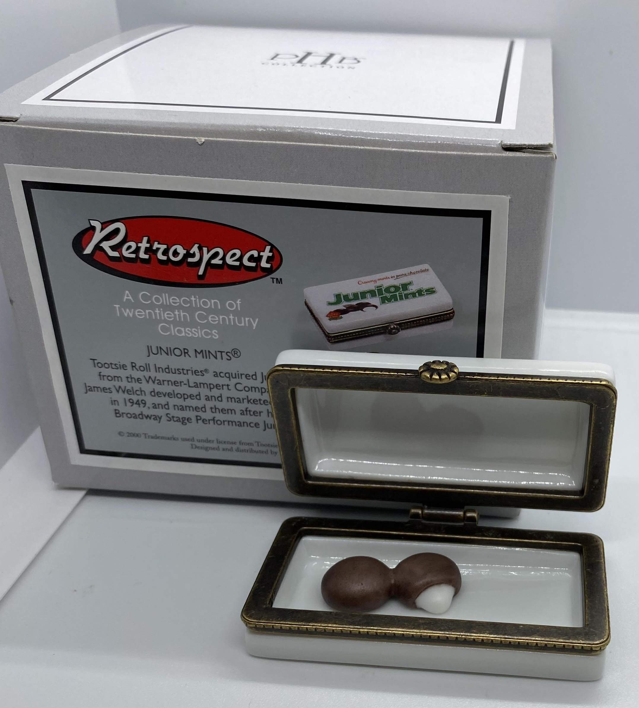 Junior Mints Candy With Oozing Mint Trinket Porcelain Hinged Box ...