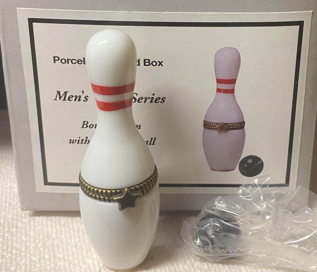 Midwest PHB Porcelain Hinged Box Bowling Pin With Bowling Ball Trinket ...