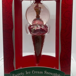 Tweety Ice Cream Cone Snow Globe Ornament Warner Brothers Store 2000 ...