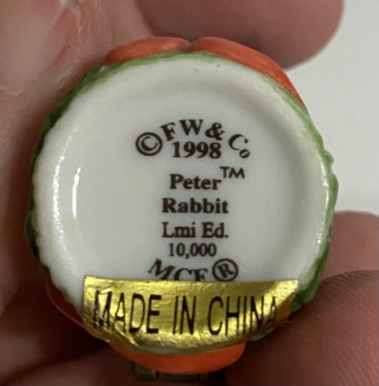 Beatrix Potter Peter Rabbit Porcelain Hinged Box Midwest PHB Limited ...