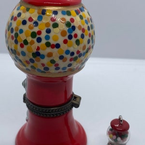 Gumball Machine With Gumball Machine Trinket Porcelain Hinged Box so ...