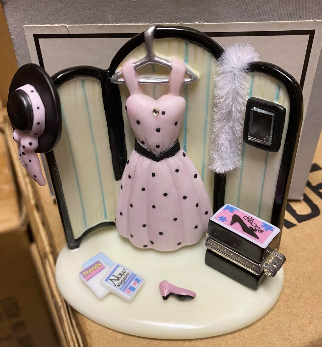 Dressing Room With High Heel Trinket Porcelain Hinged Box Midwest PHB ...