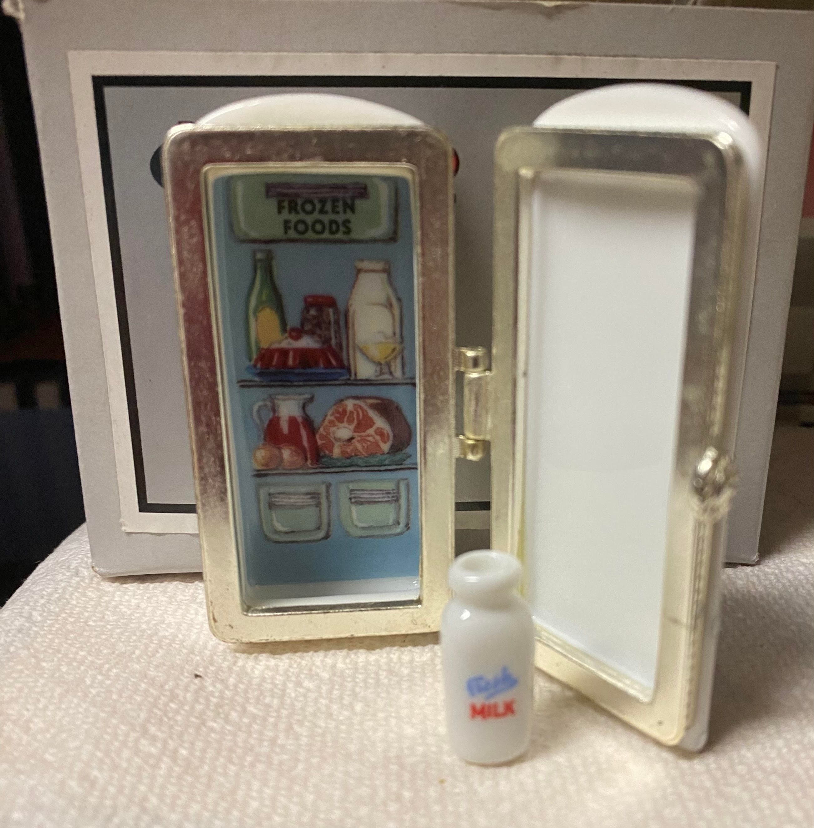 Porcelain Hinged Box Refrigerator With Milk Trinket Midwest PHB New in ...