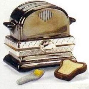 Porcelain Hinged Box Toaster With Mini Toast and Knife Trinket Midwest ...