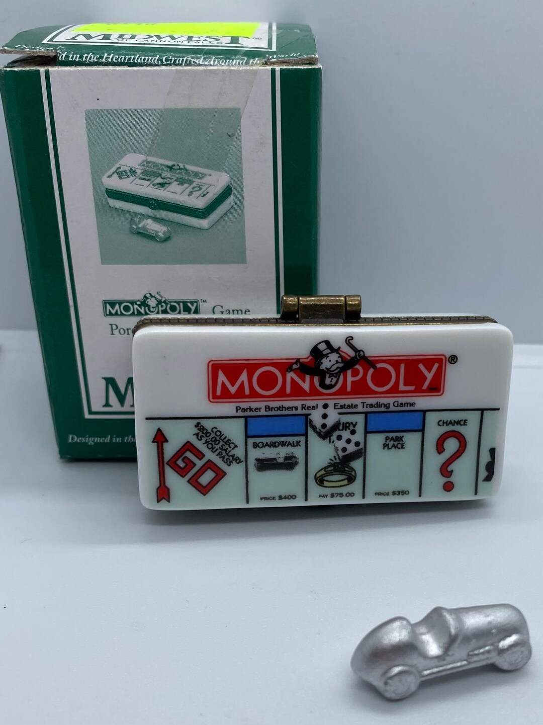 Monopoly Game With Car Trinket Porcelain Hinged Box Midwest PHB Parker ...