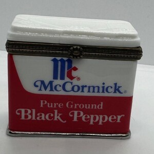 Mccormick Black Pepper Porcelain Hinged Box Midwest PHB - Etsy