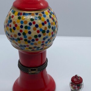 Gumball Machine With Gumball Machine Trinket Porcelain Hinged Box so ...