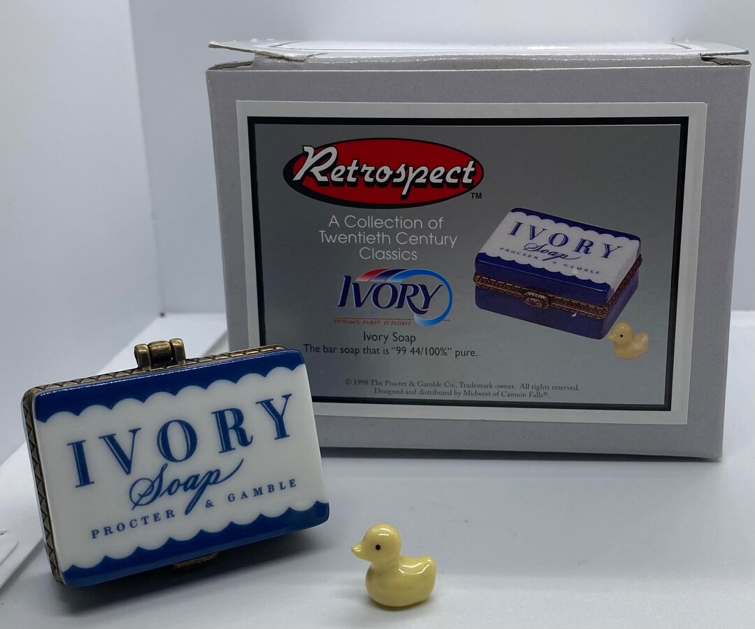 Ivory Soap With Rubber Ducky Trinket Porcelain Hinged Box Midwest PHB ...