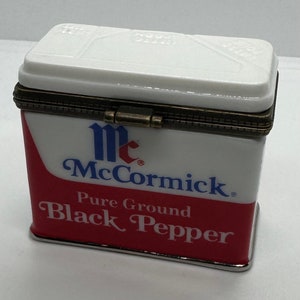Mccormick Black Pepper Porcelain Hinged Box Midwest PHB - Etsy