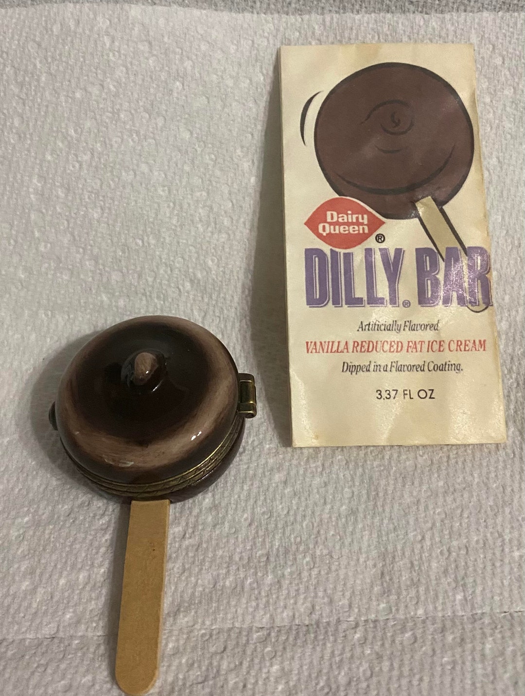 Dairy Queen Dilly Bar With Bag for Trinket Porcelain Hinged Box Midwest ...