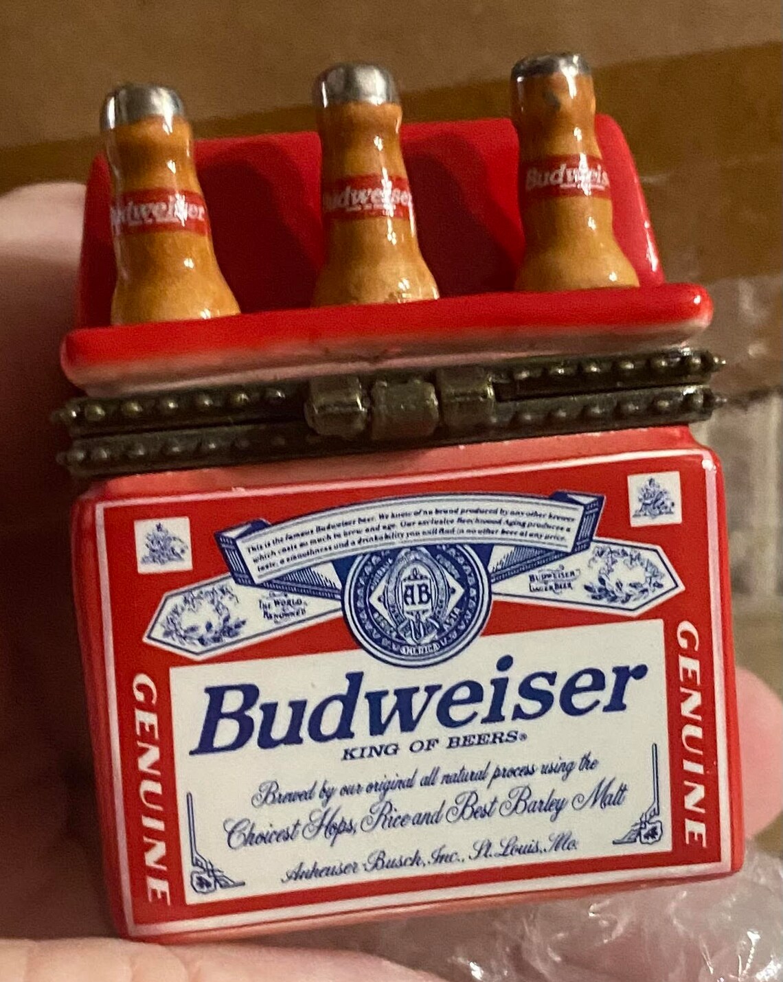 Budweiser 6 Pack Porcelain Hinged Box Made by Enesco 1998 New in Box - Etsy