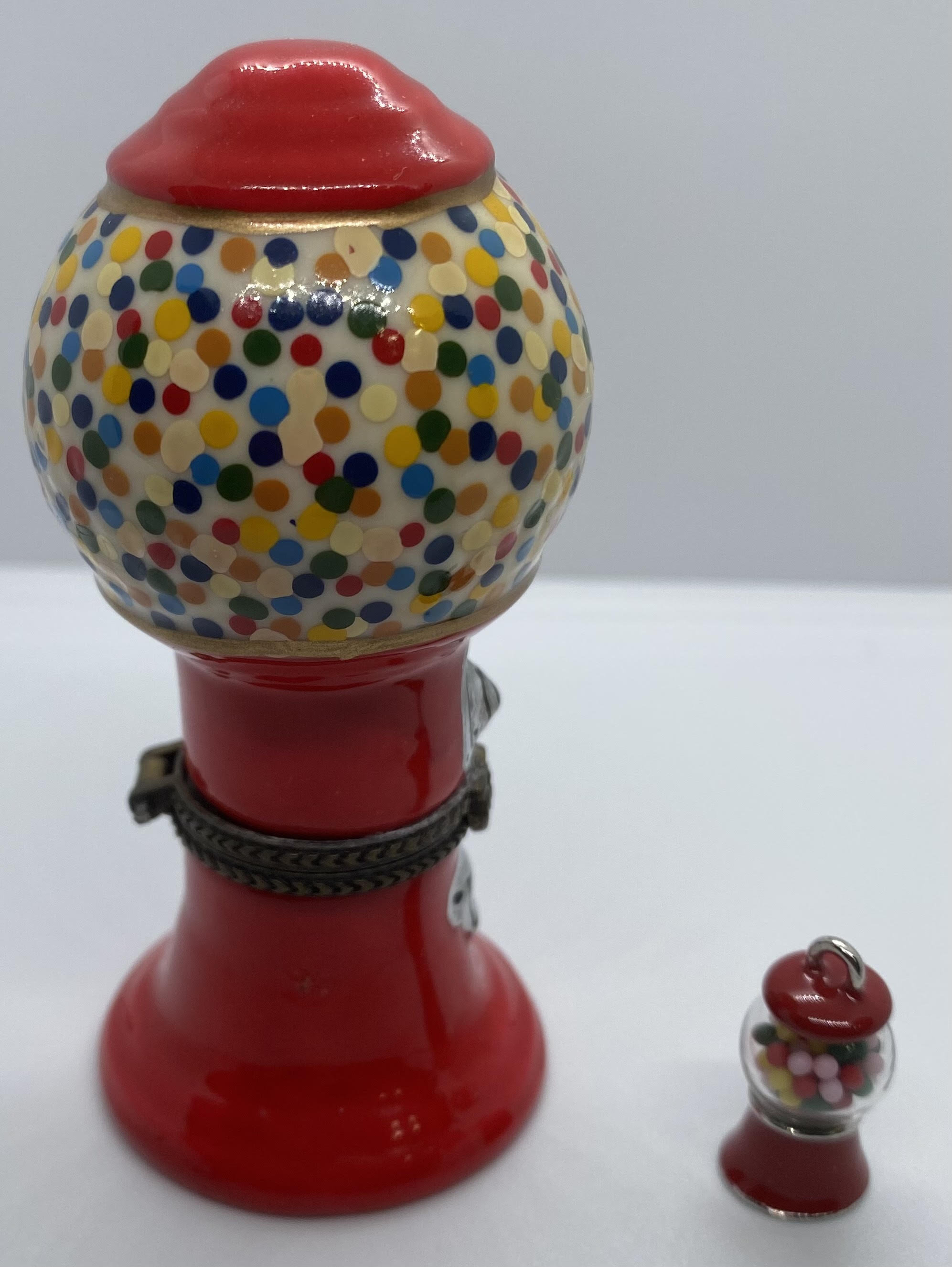 Gumball Machine With Gumball Machine Trinket Porcelain Hinged Box so ...