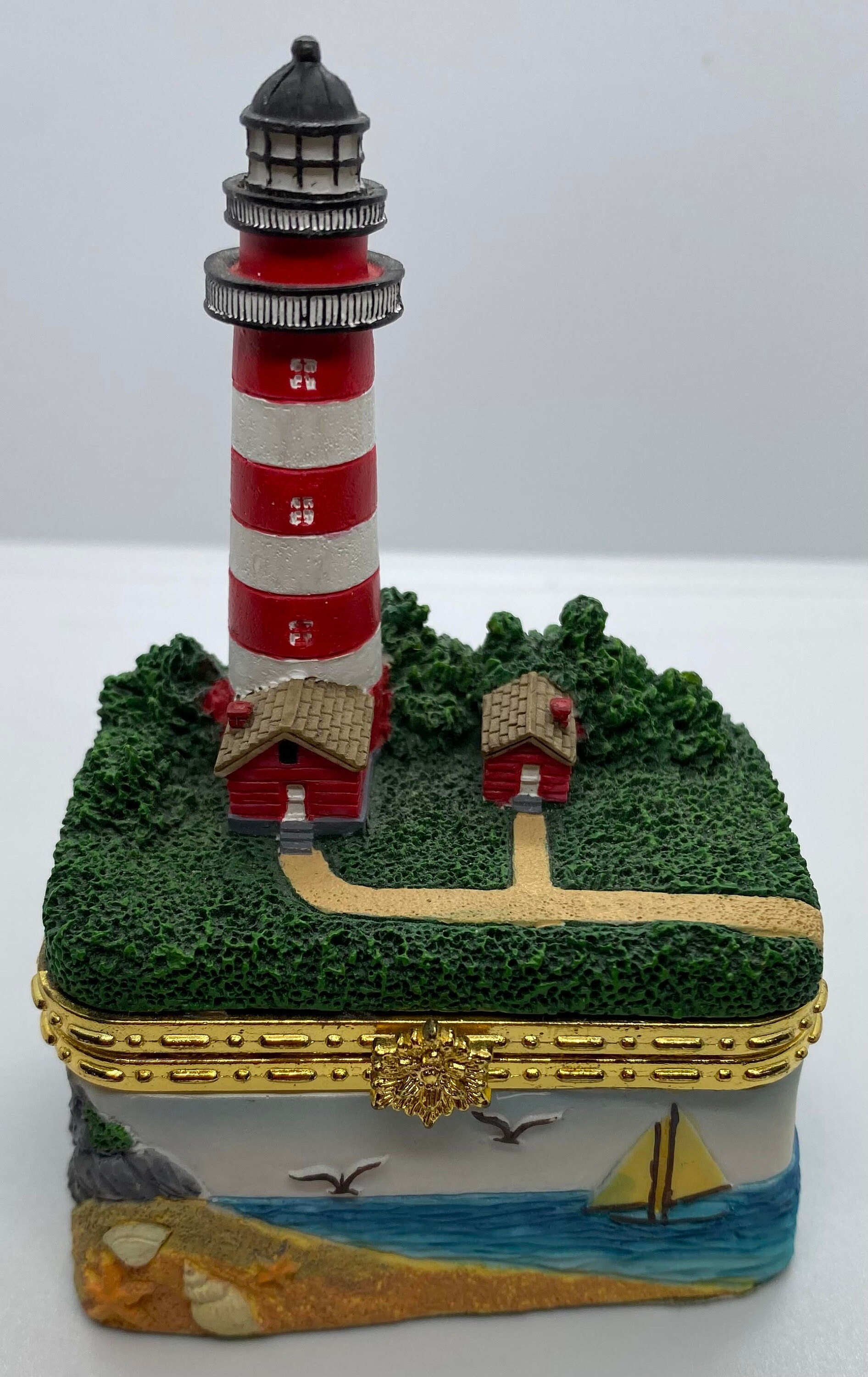 Light House Porcelain Look Hinged Box Made of Detailed Resin Copyright ...