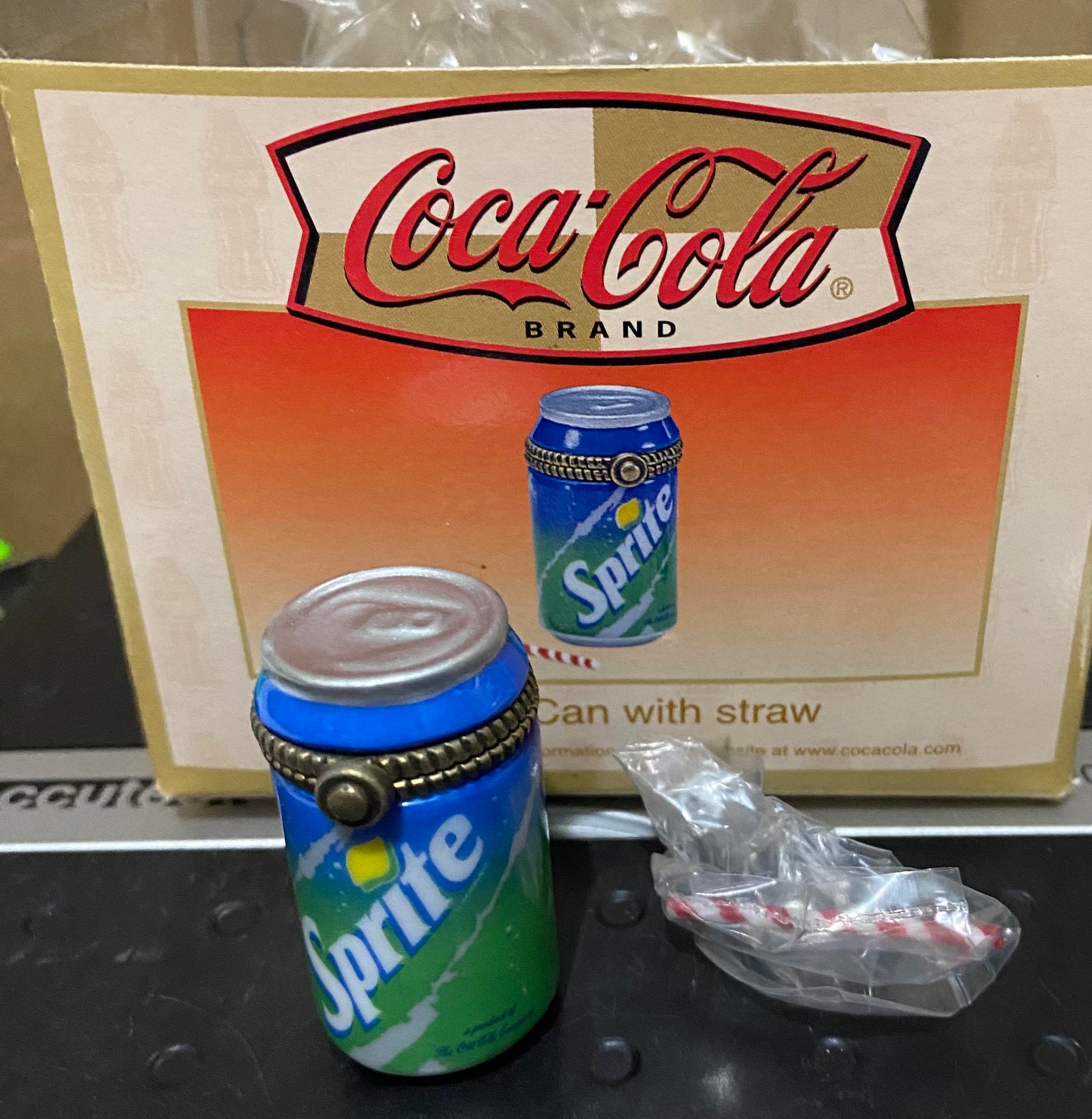 Midwest PHB Porcelain Hinged Box Sprite Can With Straw Trinket New in ...