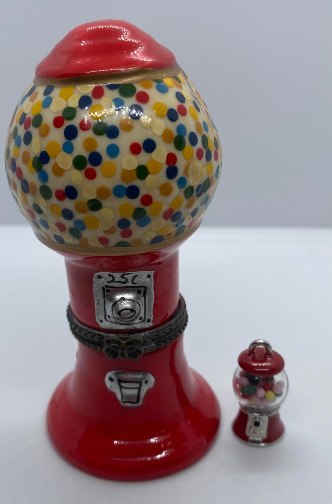 Gumball Machine With Gumball Machine Trinket Porcelain Hinged Box so ...