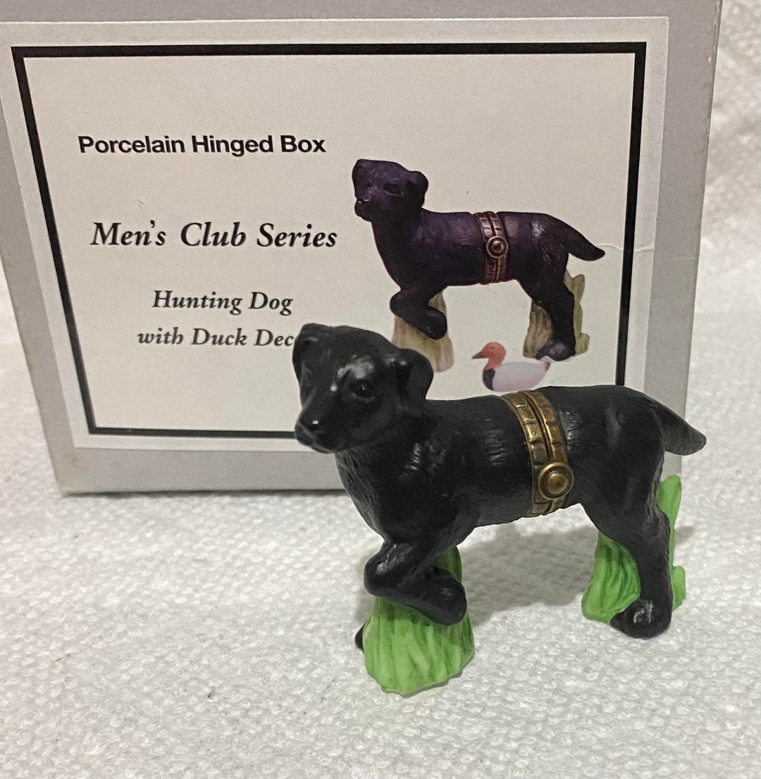 Hunting Dog With Duck Trinket Porcelain Hinged Box Midwest PHB in Box ...